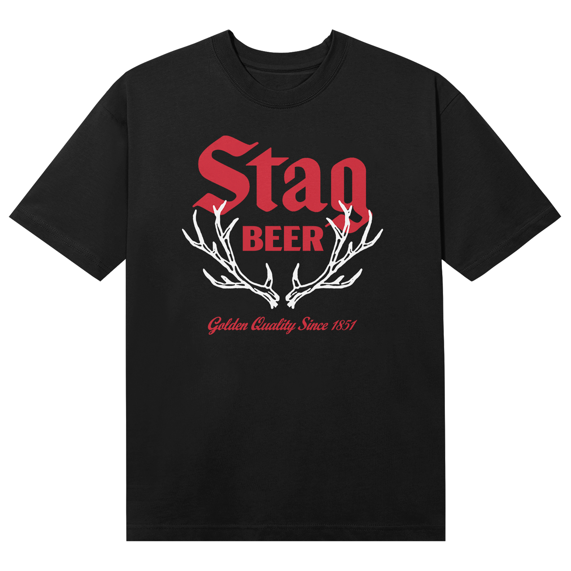 STAG BEER ANTLER BLACK TEE – Stag Beer